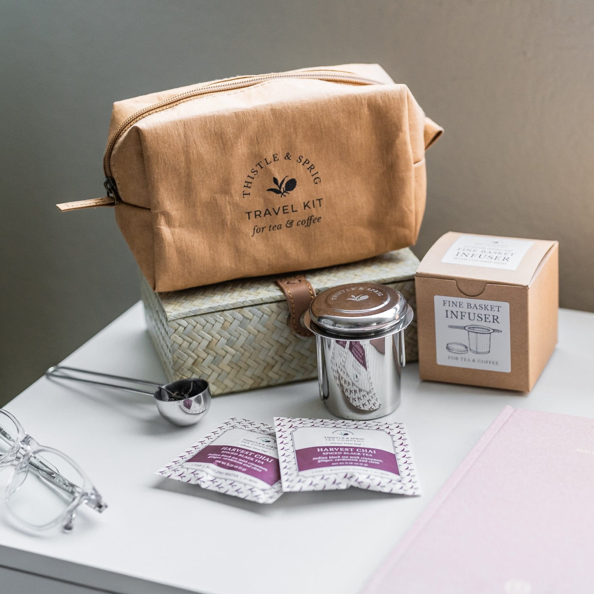 Tea Coffee Travel Kit Thistle Sprig Tea Co